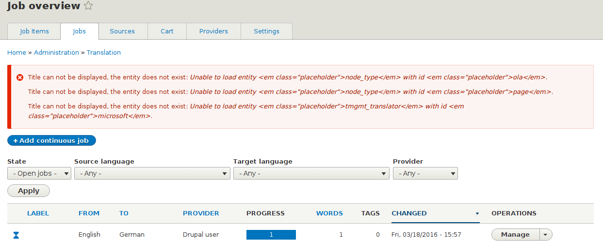 Remove the error message for missing entities [#2690095] | Drupal.org
