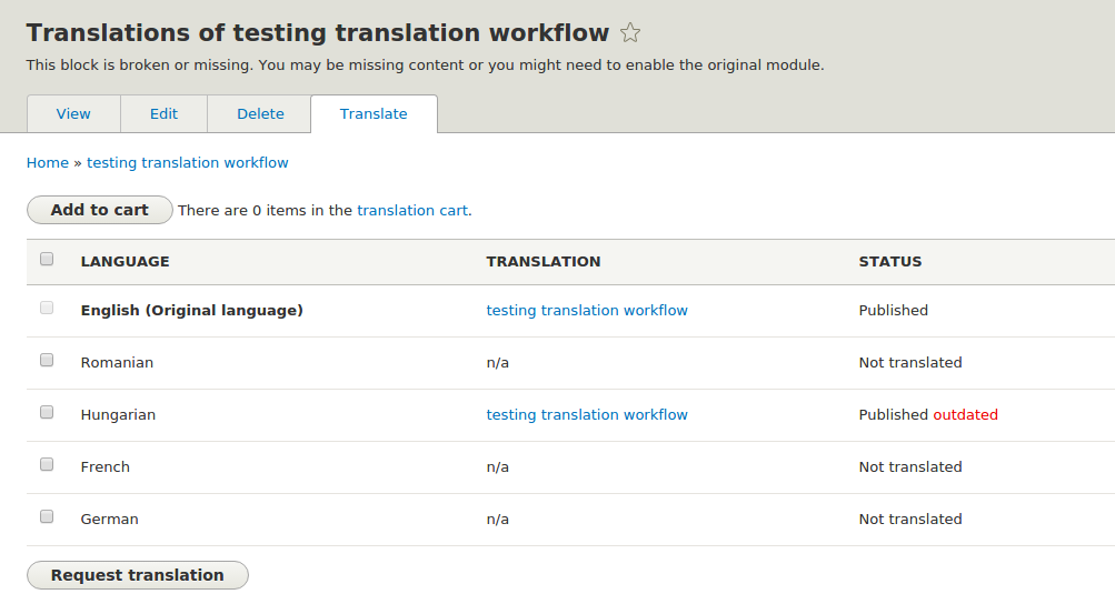 outdated translations not reflected on UI [#2603428] | Drupal.org