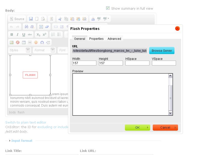 Flashvars tab not showing [#952542] | Drupal.org