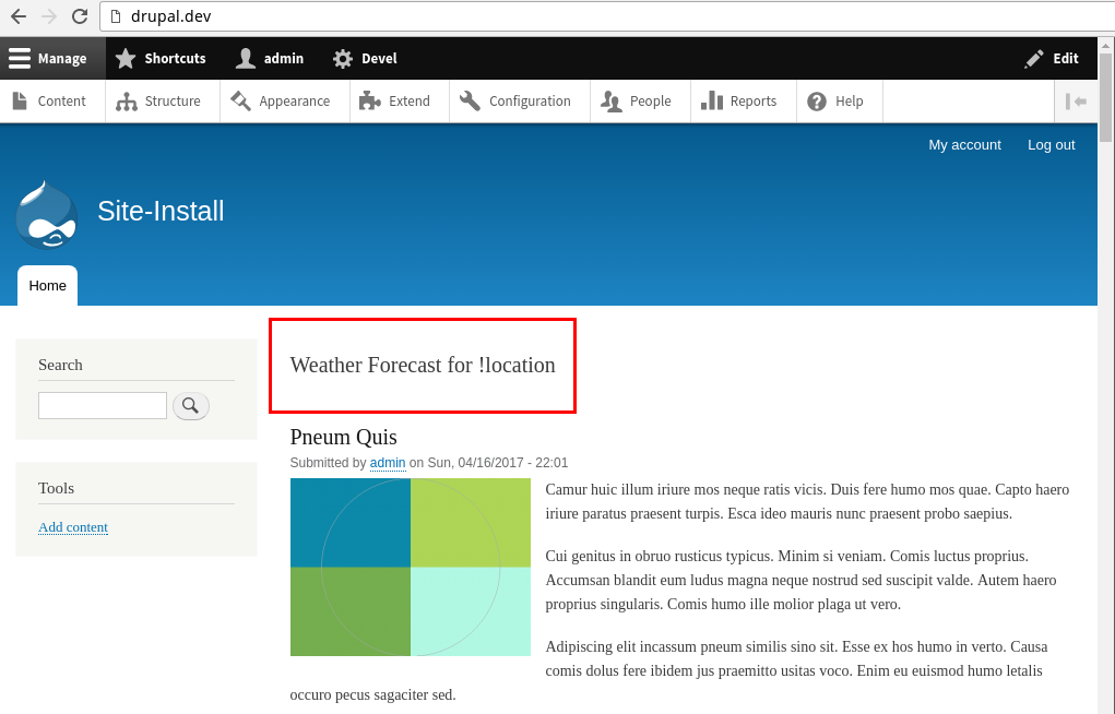 No info shown in block [#2870504] | Drupal.org
