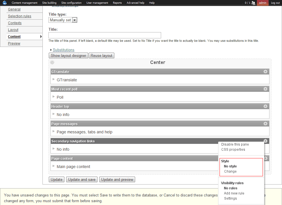 Skinr option won't show up within Panels styles [#1199812] | Drupal.org