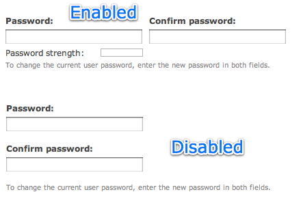 Add option to disable password strength checking [#432962] | Drupal.org