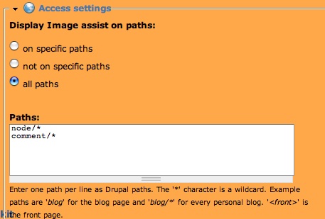 Choose paths to show "Insert Assets" [#145975] | Drupal.org