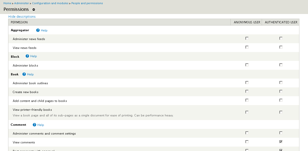 Add help link from Permissions page to module help [#658650] | Drupal.org