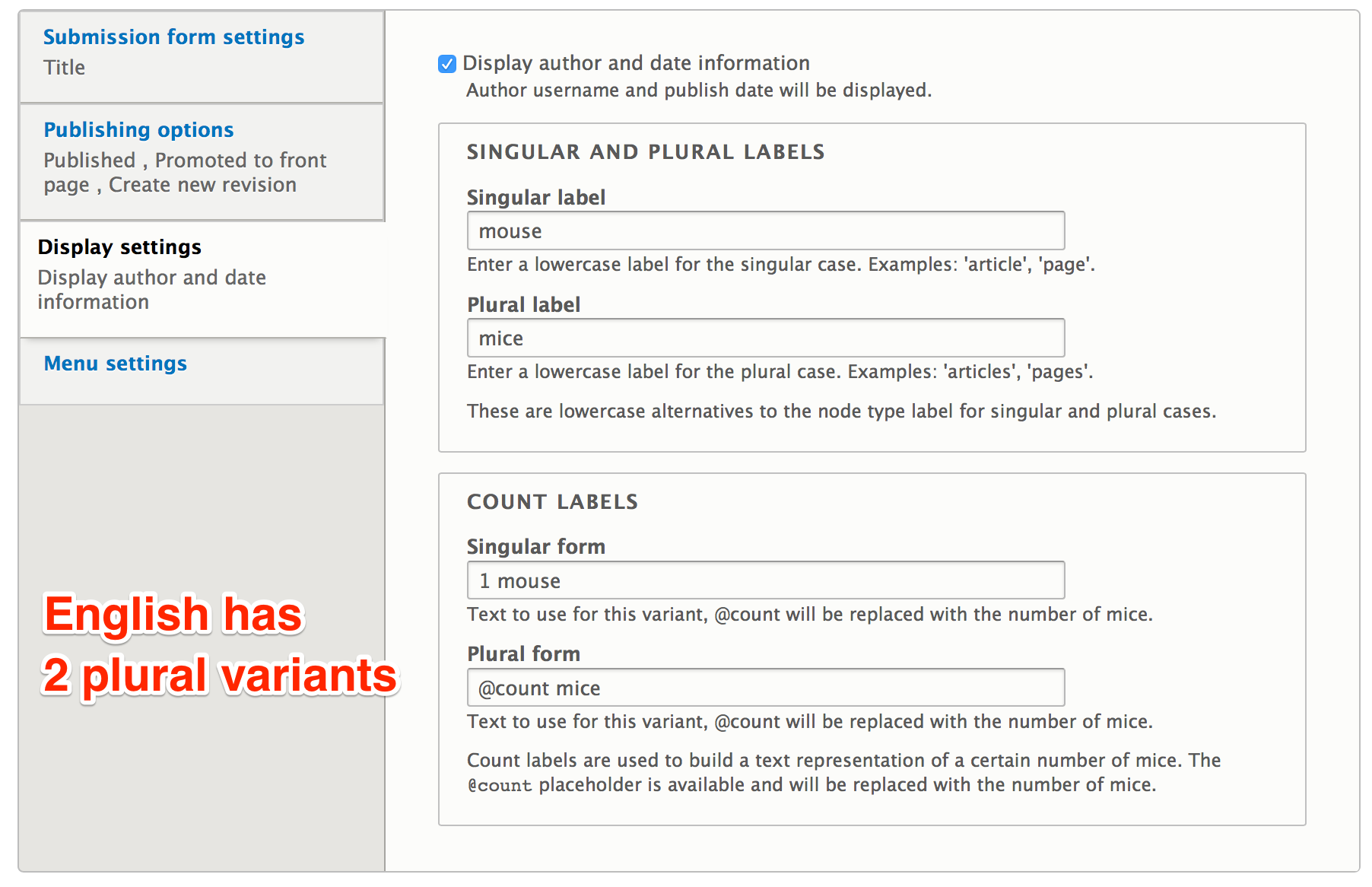 Allow plurals on bundle labels [#2765065] | Drupal.org