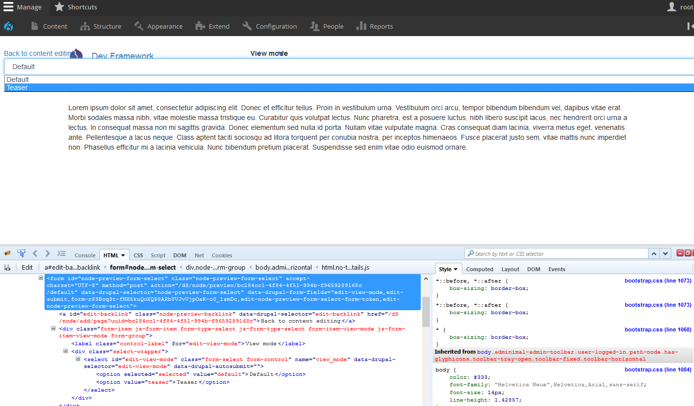 Preview mode broken [#2702155] | Drupal.org