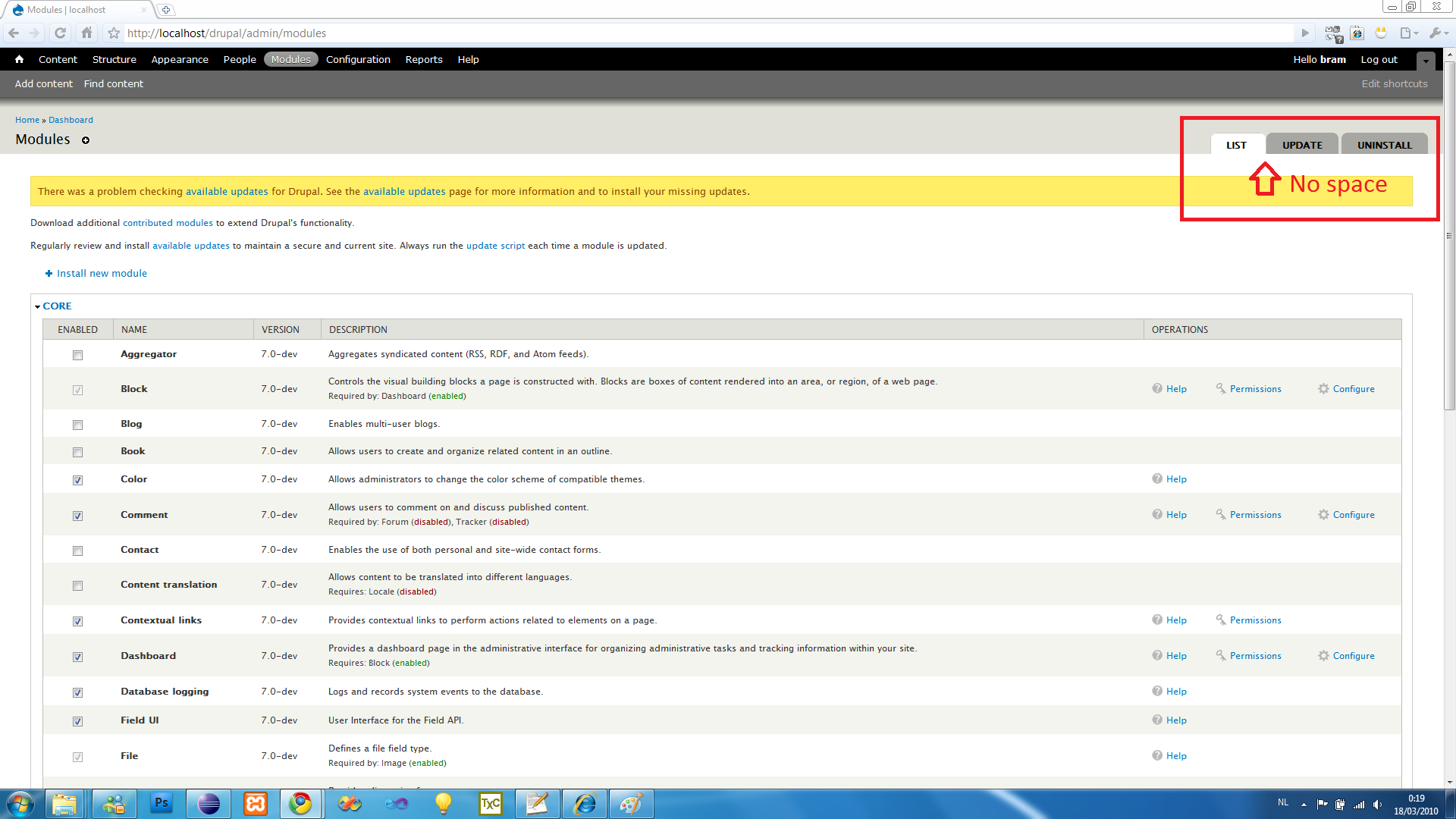 Wrong margin for primary active tab in Seven [#745542] | Drupal.org