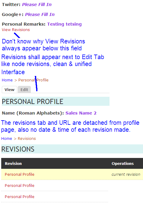 Profile revisions [#1043128] | Drupal.org