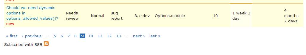 Tracker pager is inconsistent with every other pager in core [#2130461] | Drupal.org