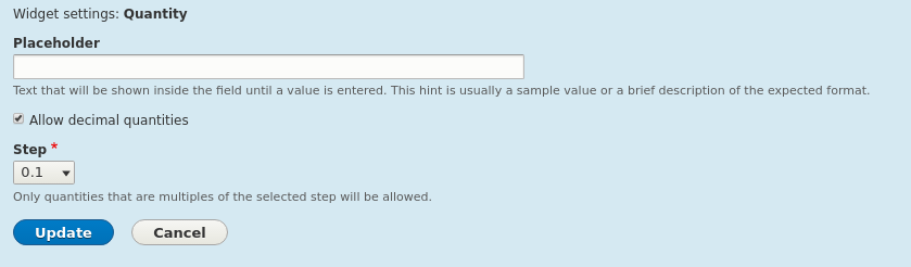 The quantity "step" must be configurable on the widget level [#2794909] | Drupal.org
