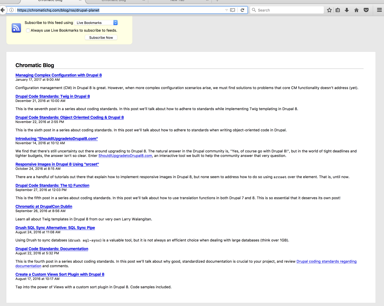 Old Posts By Chromatic Showing On Planet Drupal As New 2848191