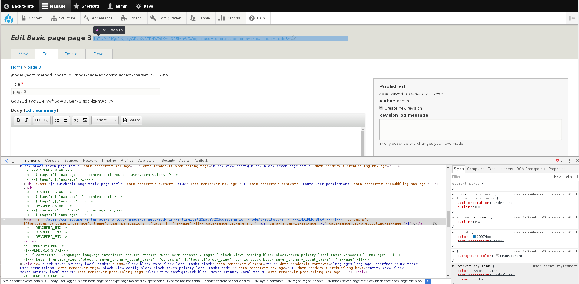 Broken markup [#2847712] | Drupal.org
