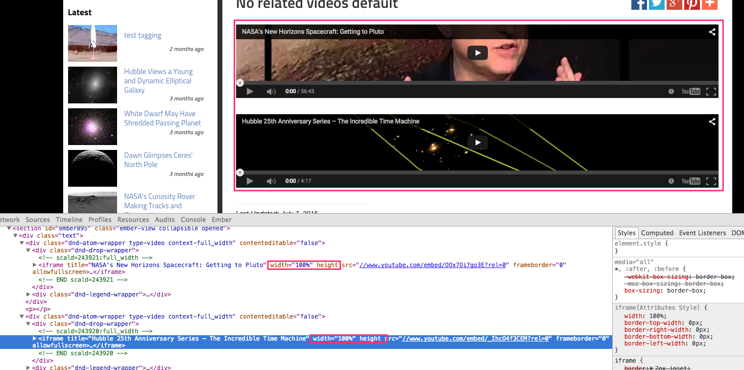 Make youtube videos responsive [#2493681] | Drupal.org