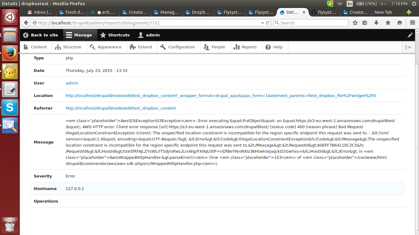 Direct file upload from content add form is not working for flysytem_dropbox and flysystem_s3 ...