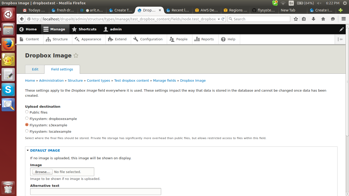 Direct file upload from content add form is not working for flysytem_dropbox and flysystem_s3 ...
