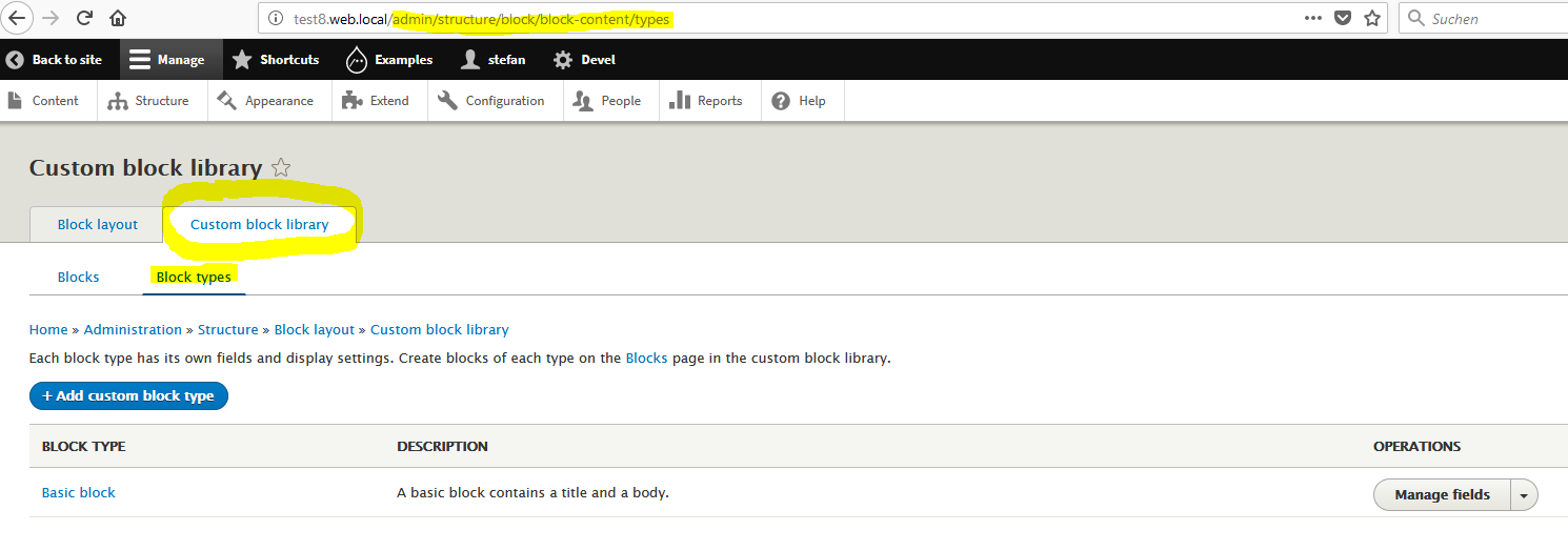 Inconsistent breadcrumb navigation in custom block library [#2937066] | Drupal.org