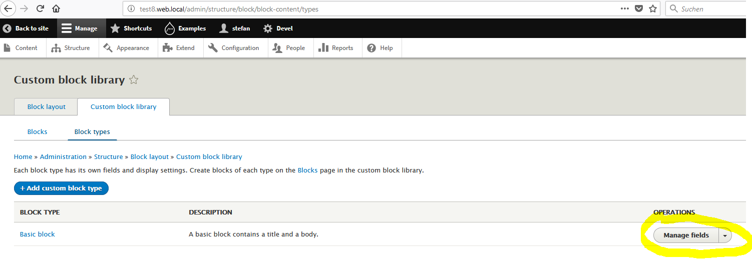 Inconsistent breadcrumb navigation in custom block library [#2937066] | Drupal.org