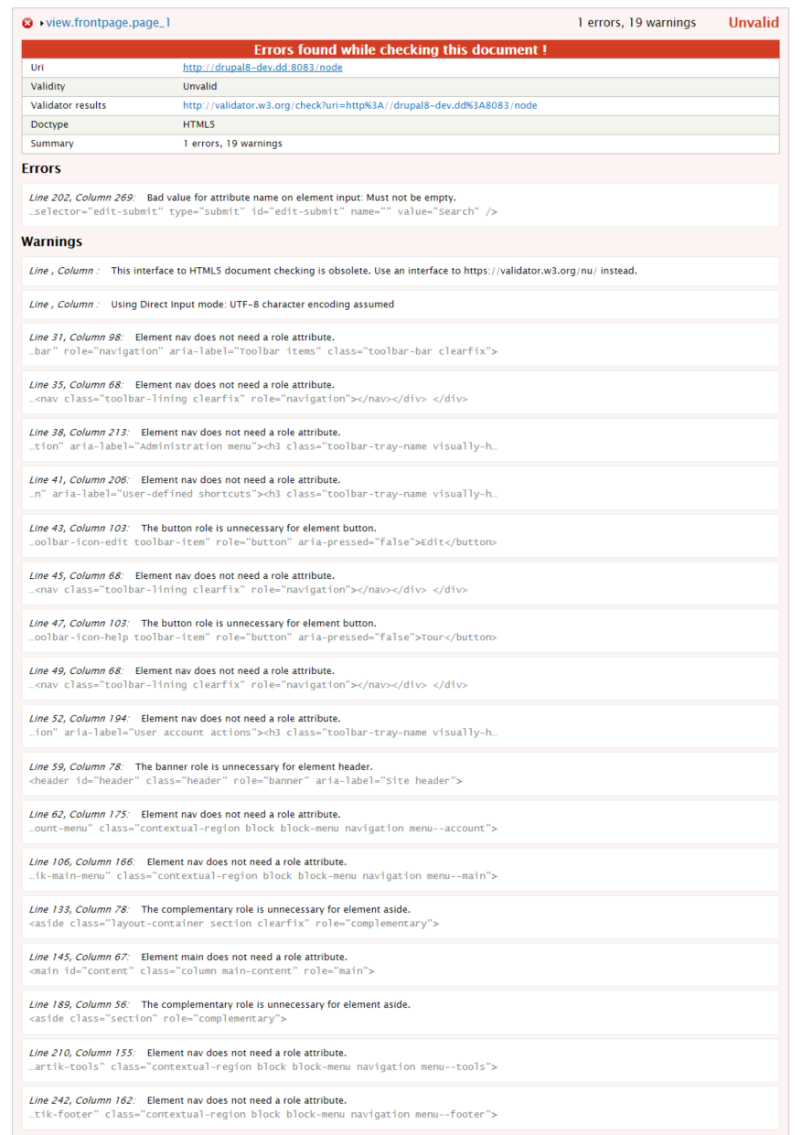 [META] W3C validation for Drupal Core [#2467827] | Drupal.org