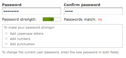 Add colouring (and description) to password checker [#331893] | Drupal.org