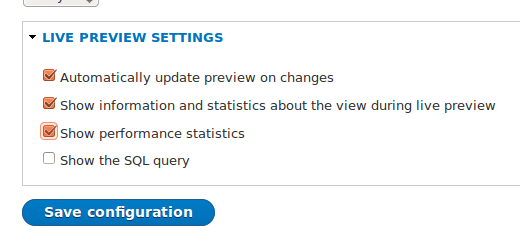 Views UI: Live preview settings: dynamically show/hide the "Show SQL query above/below the ...