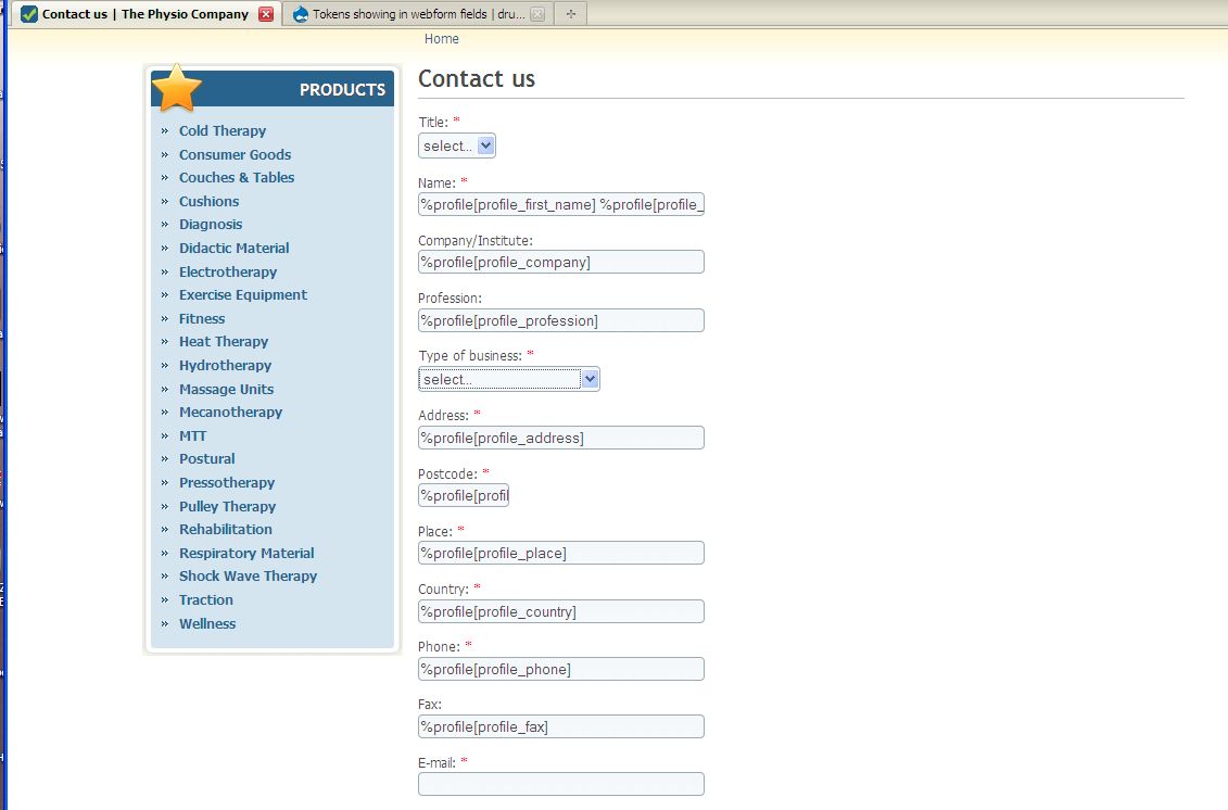 Tokens showing in webform fields [#627726] | Drupal.org