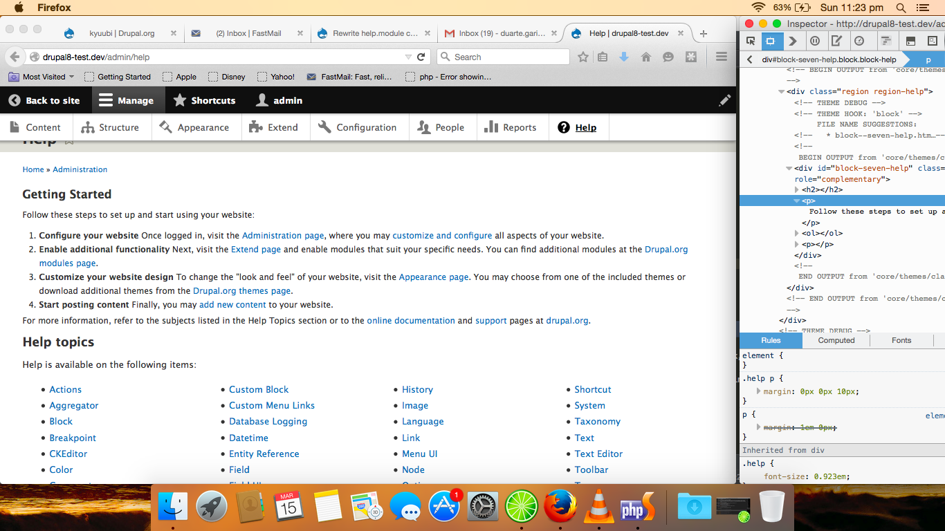 Rewrite help.module component's inline with our CSS standards [#2408481] | Drupal.org