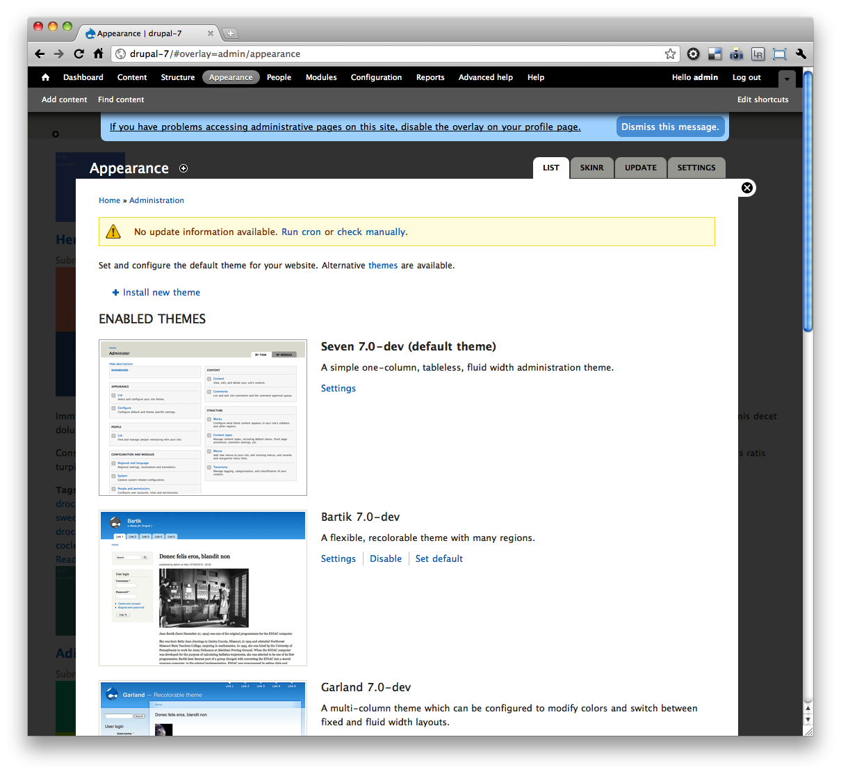 Screen reader users and some keyboard only users need a clear, quick way to disable the overlay ...