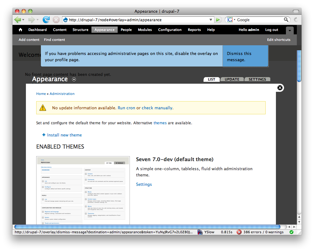 Screen reader users and some keyboard only users need a clear, quick way to disable the overlay ...