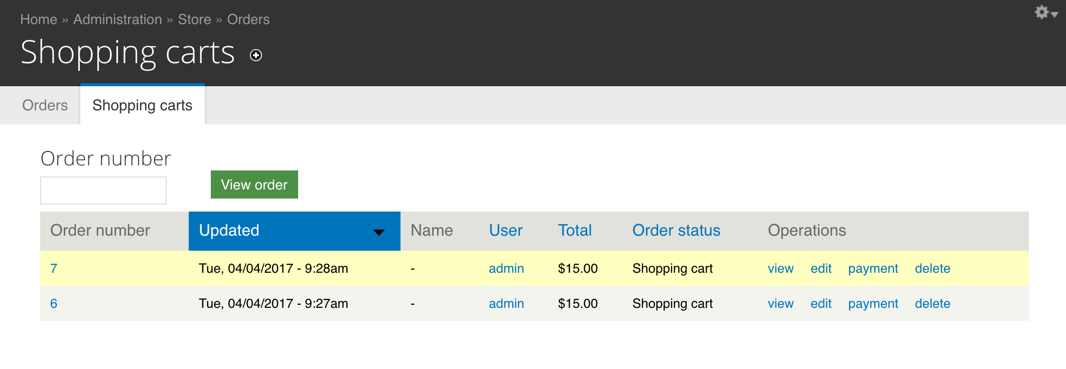 Multiple cart not showing [#2845120] | Drupal.org
