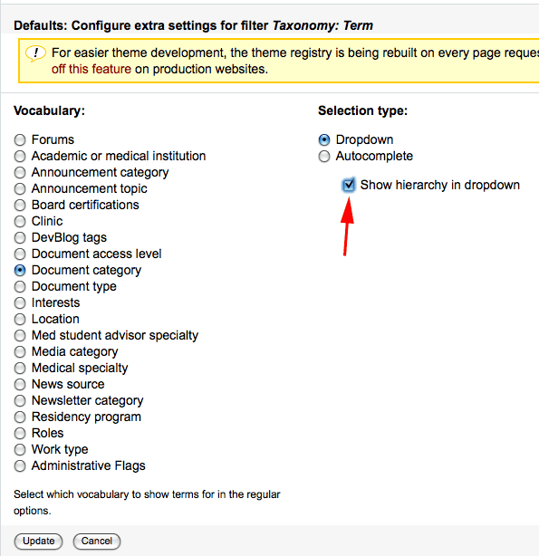 Missing extra settings "cog" icon on taxonomy term exposed filter in Views UI [#869466] | Drupal.org