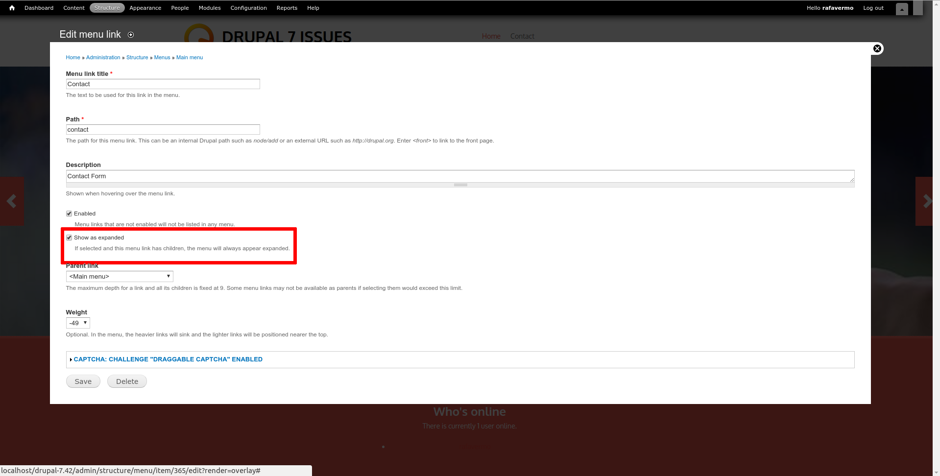 Menu problems [#2620954] | Drupal.org