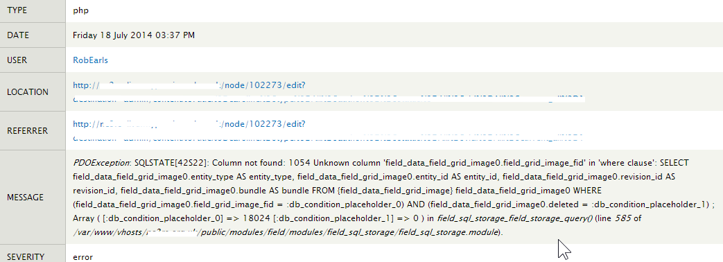 SQL error after updating to 7.29 from 7.28 [#2305725] | Drupal.org