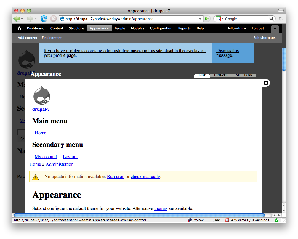 Screen reader users and some keyboard only users need a clear, quick way to disable the overlay ...