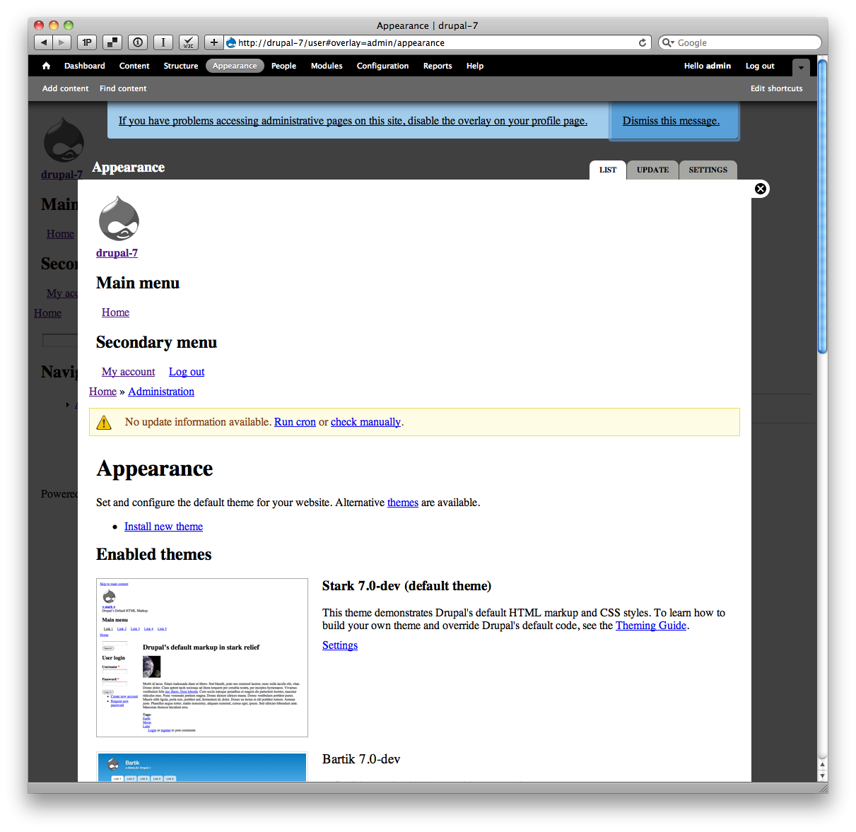 Screen reader users and some keyboard only users need a clear, quick way to disable the overlay ...