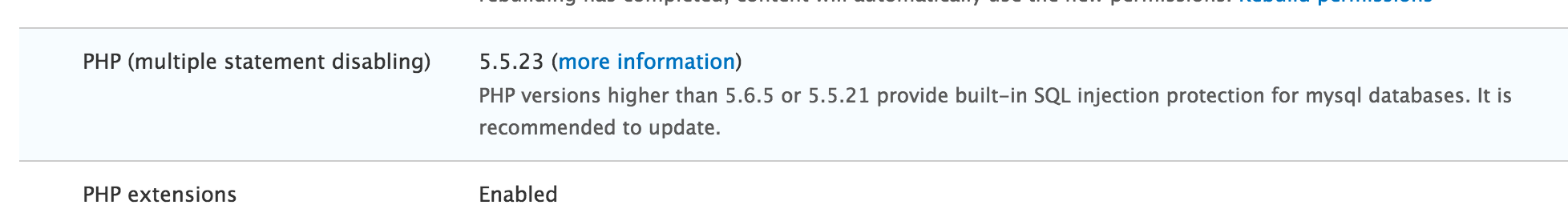 Remove system_requirements() SafeMarkup::set() use with 'value' key [#2551725] | Drupal.org