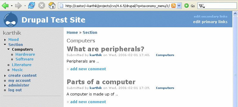Taxonomy Garden: Taxonomy menu [#47693] | Drupal.org