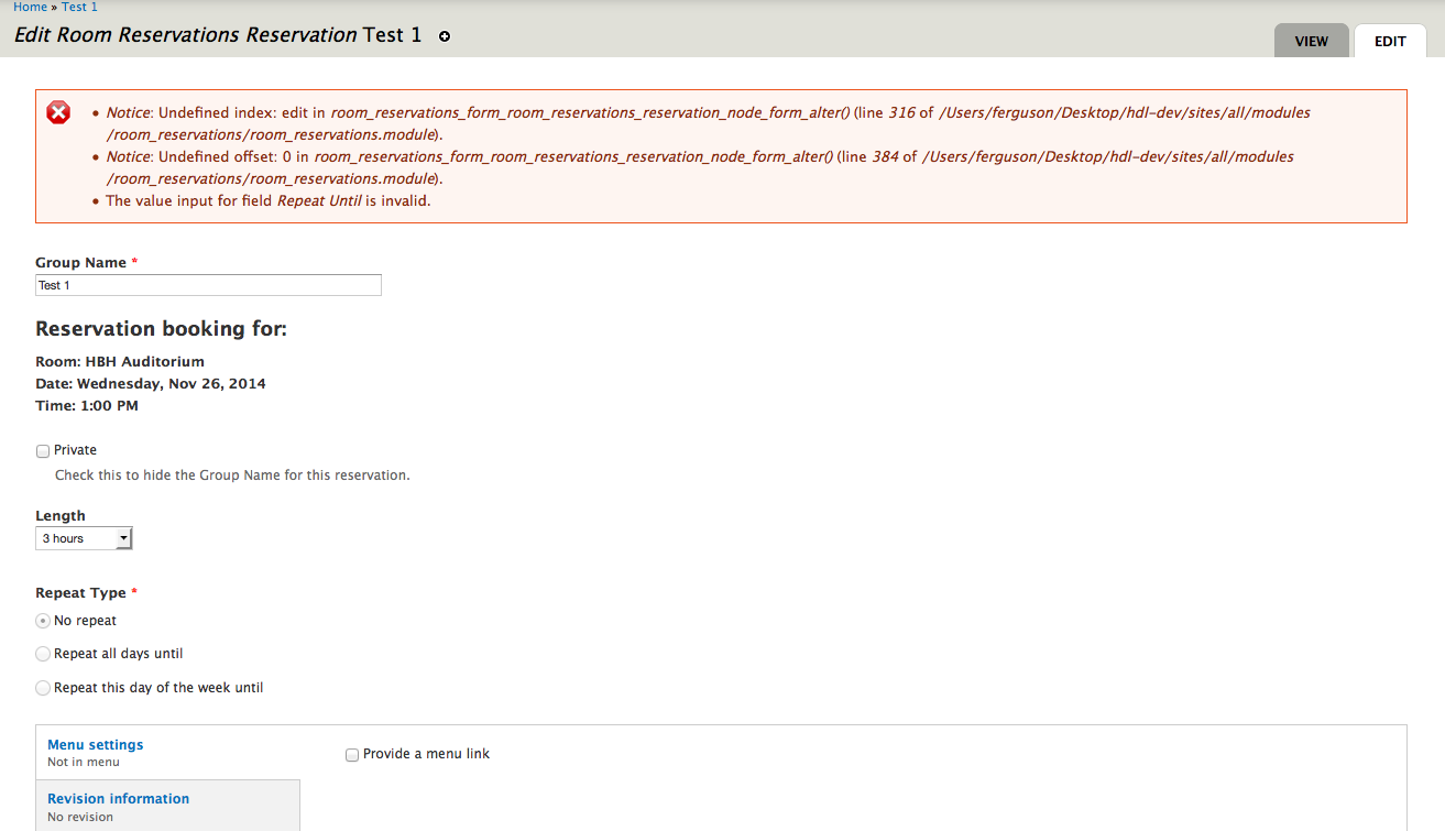 Error on cancelling a reservation [#2366031] | Drupal.org