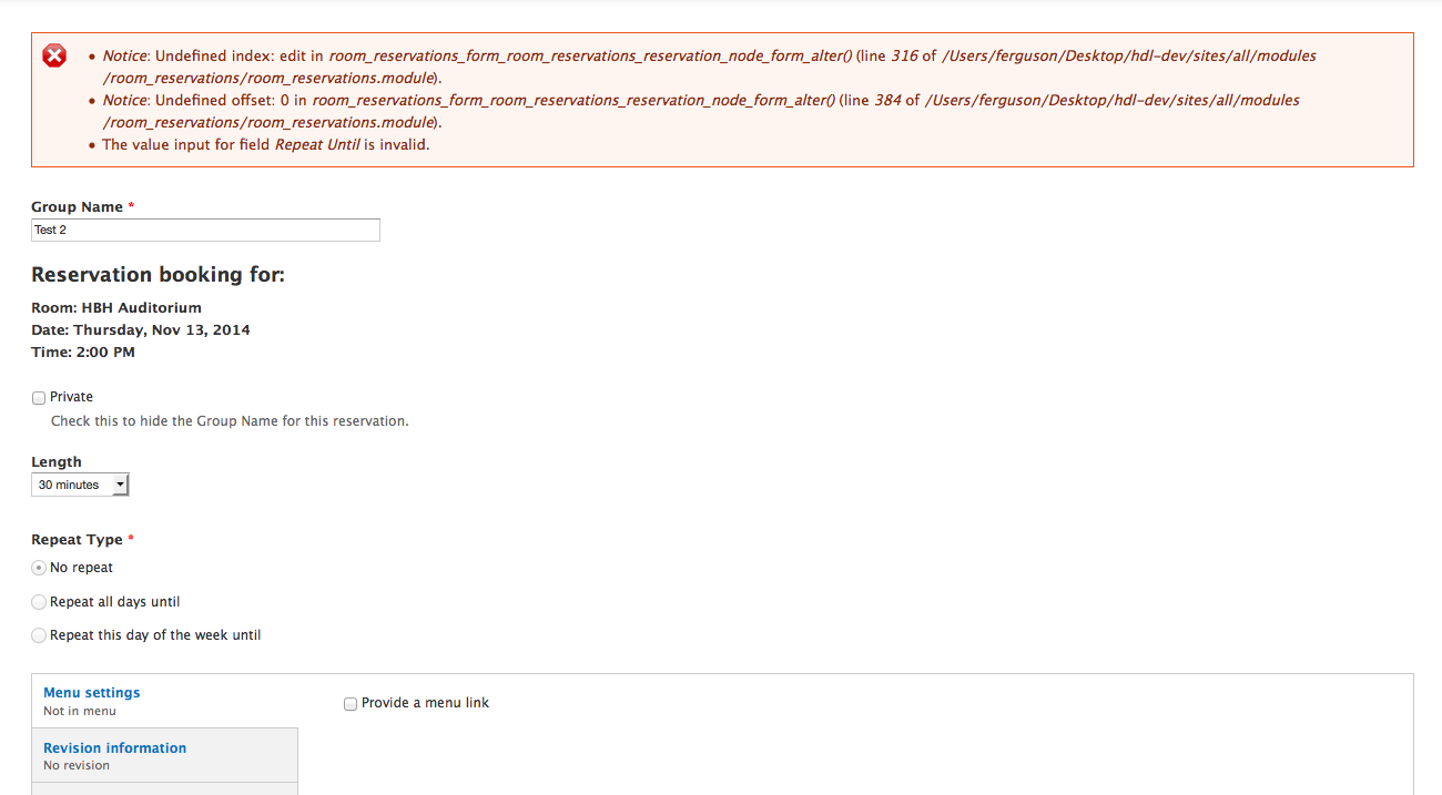 Error on cancelling a reservation [#2366031] | Drupal.org
