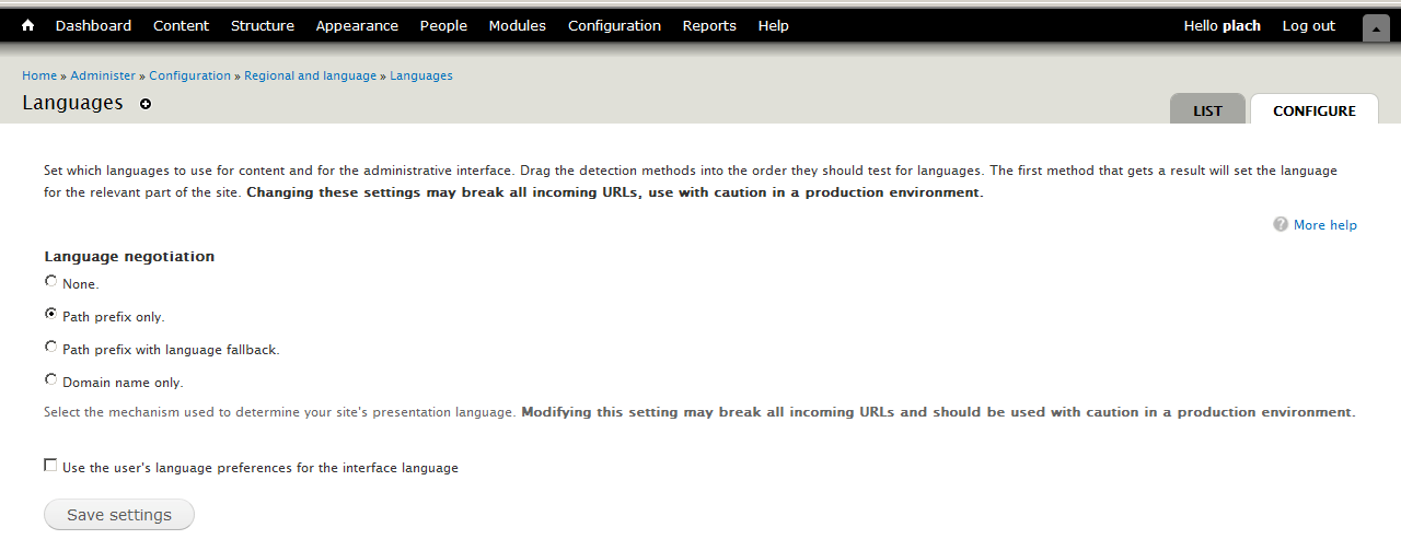 TF #1: Allow different interface language for the same path [#282191] | Drupal.org