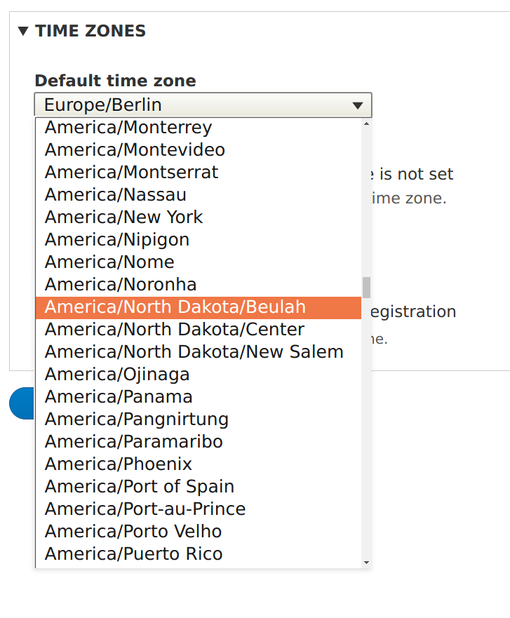 Improve timezones selector with optgroups [#2847651] | Drupal.org