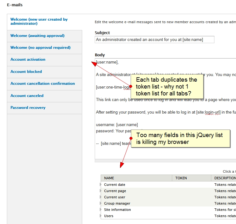 Too many fields crashes pages like /admin/config/people/accounts [#1110082] | Drupal.org