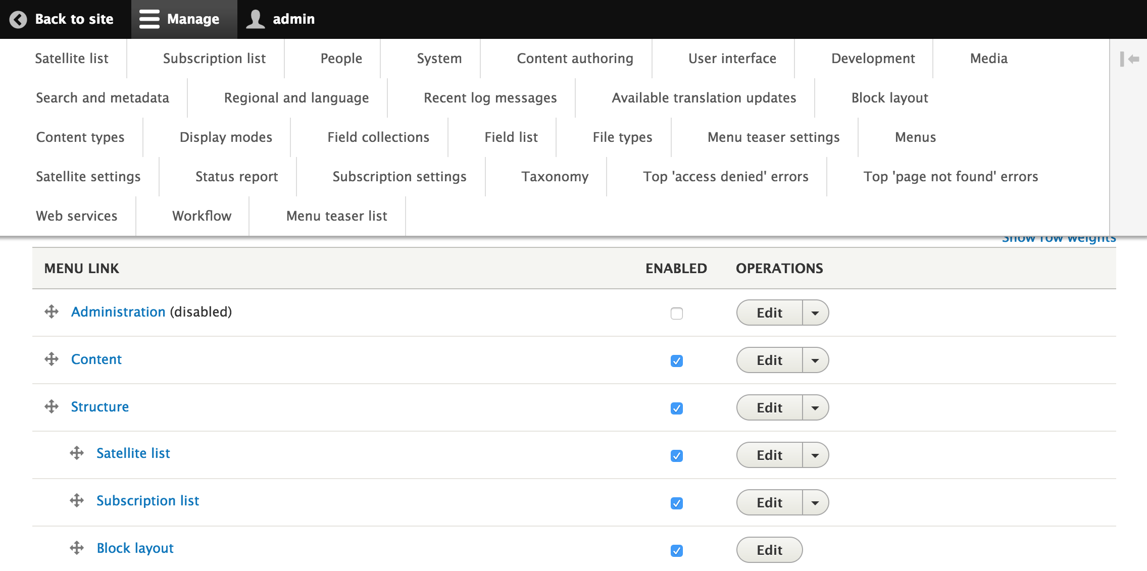Changing a menu can break the interface [#2831040] | Drupal.org