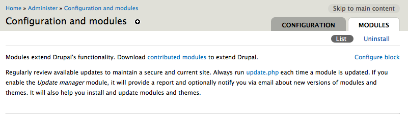 Shorter help text on modules page [#636860] | Drupal.org