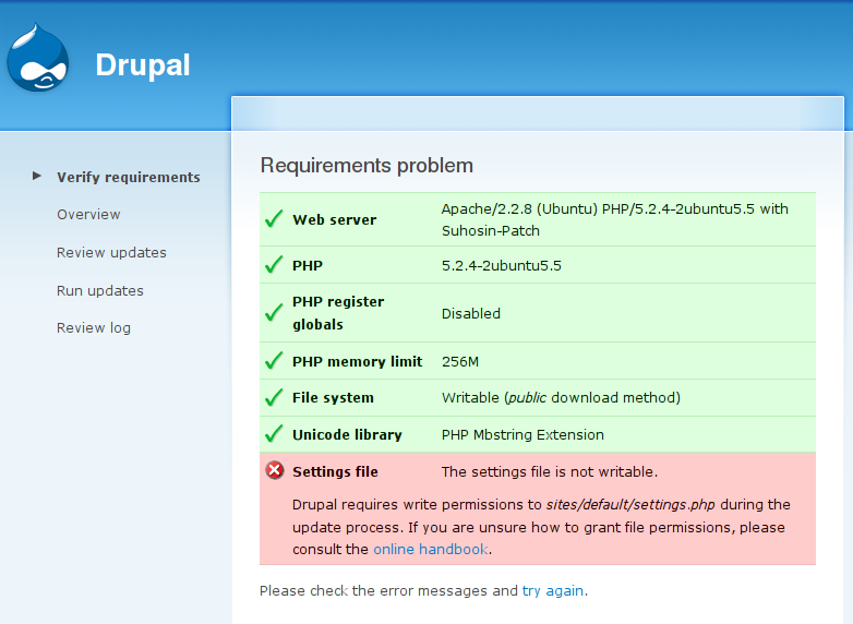 Allow update.php to regenerate settings.php [#304163] | Drupal.org