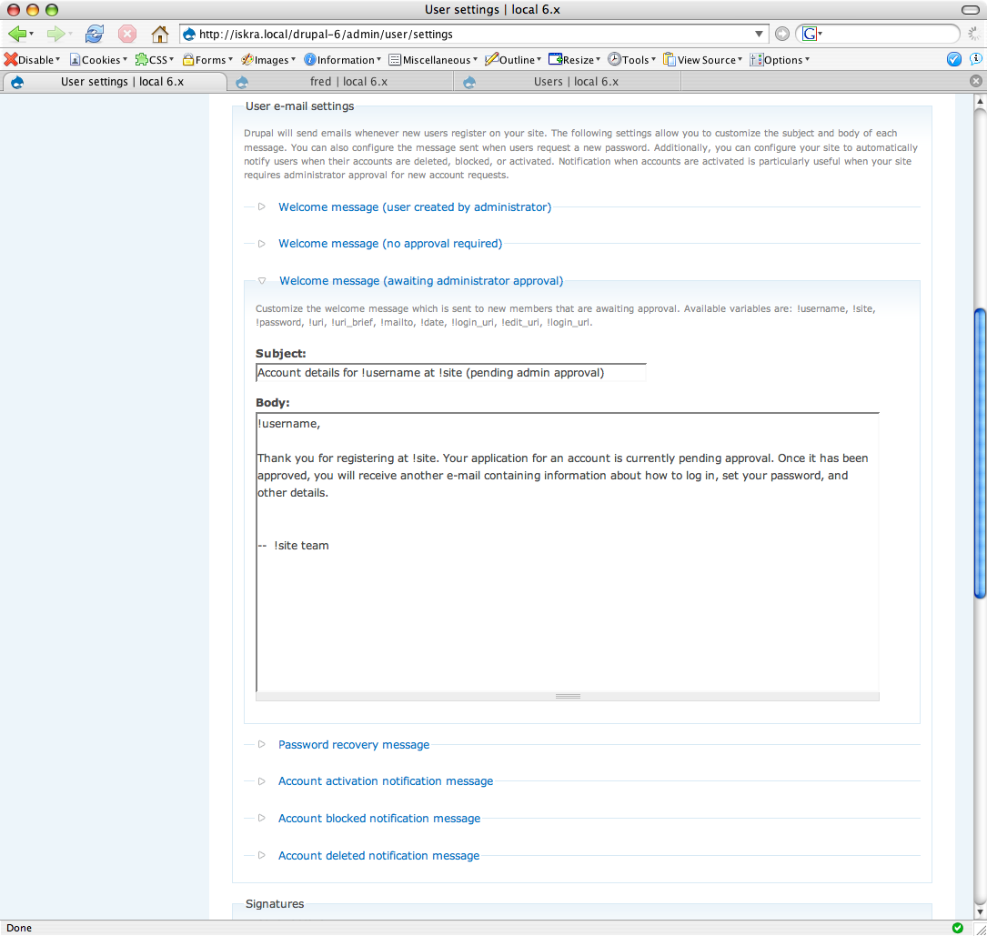 add settings to notify users when account is active, blocked or deleted (move user_status.module ...