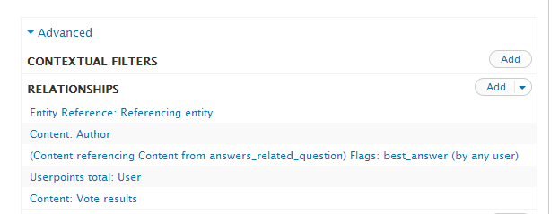 Adding Entity Reference Relationship To View Causes Questions Without Answers To Not Display 