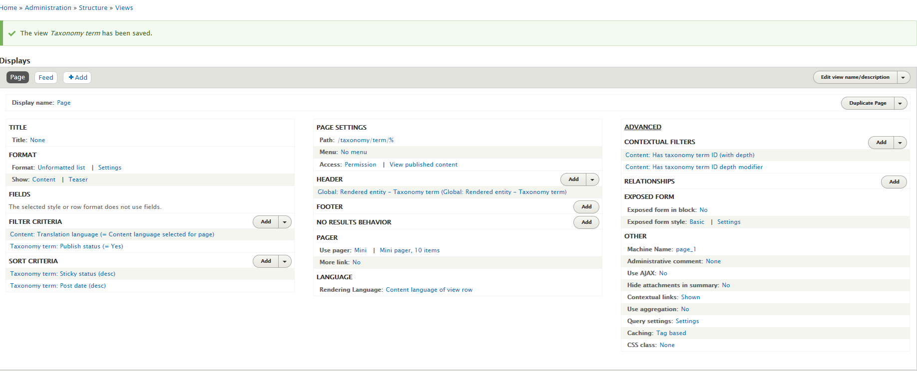 CONTEXTUAL FILTERS Content: Has taxonomy term ID (with depth) break page header [#2894579 ...