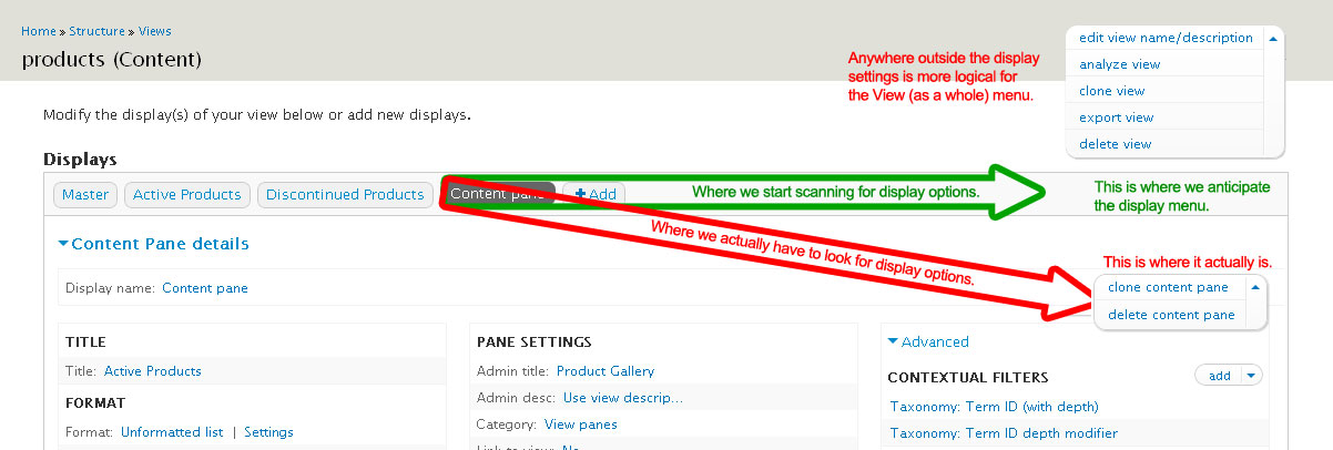 Move Views Display menu into line with Display names [#1118654] | Drupal.org