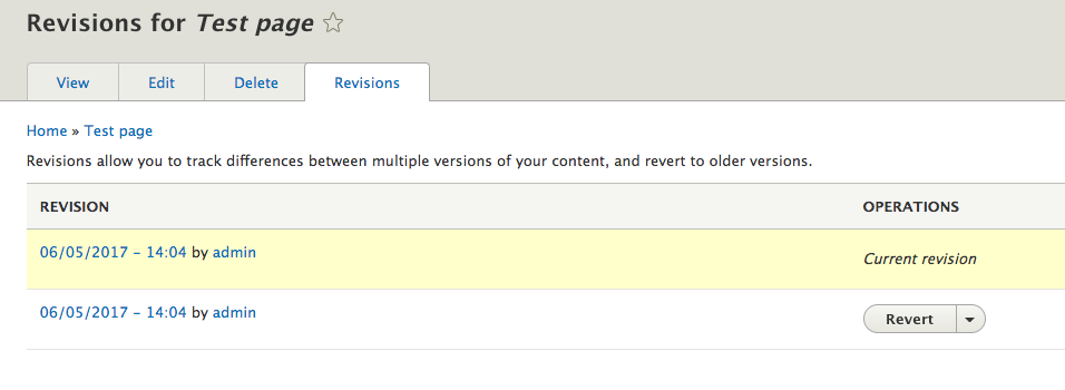 Node revisions list does not include current revision when no change ...