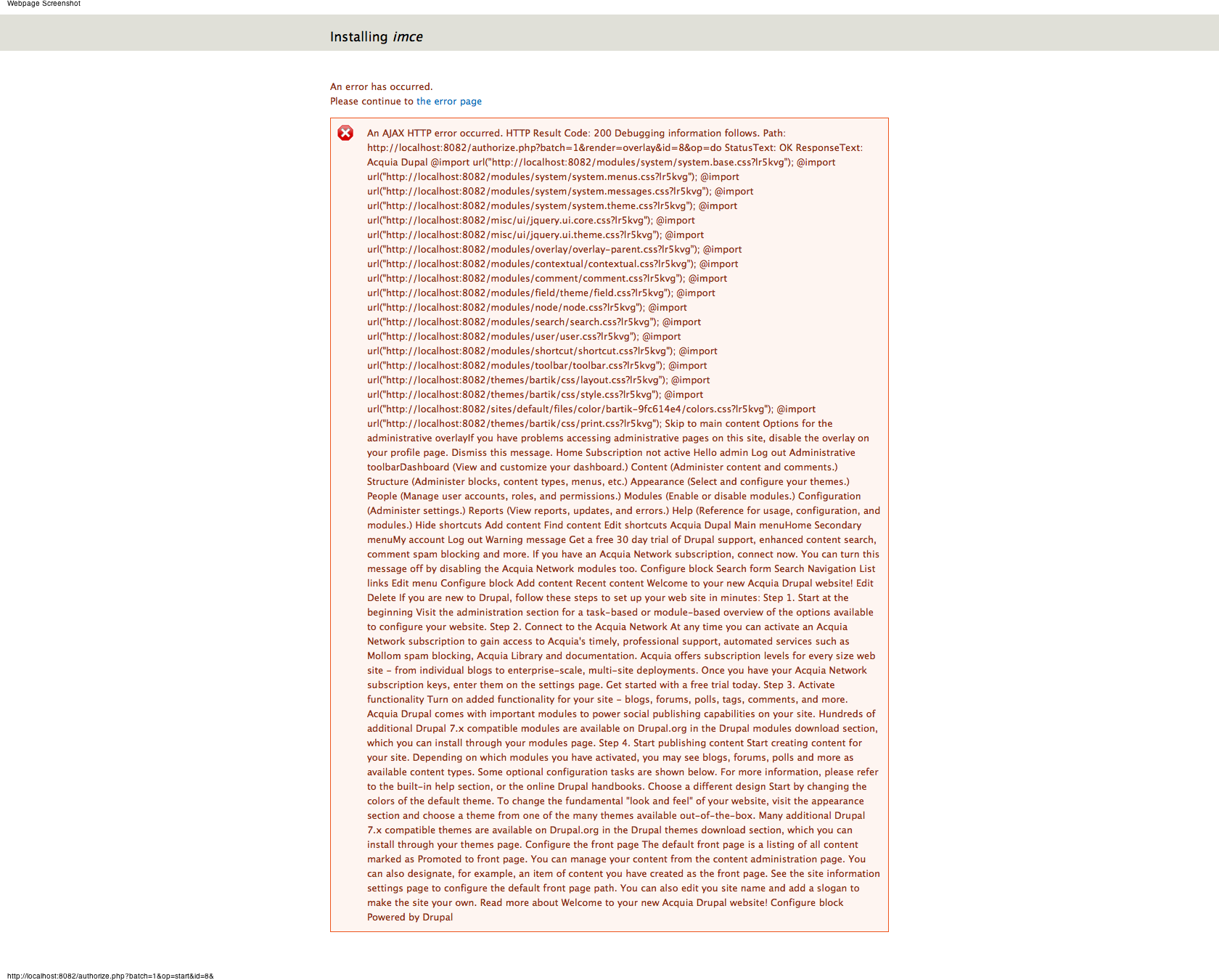 ajaxError formats with line breaks, outputs as if HTML [#898582] | Drupal.org